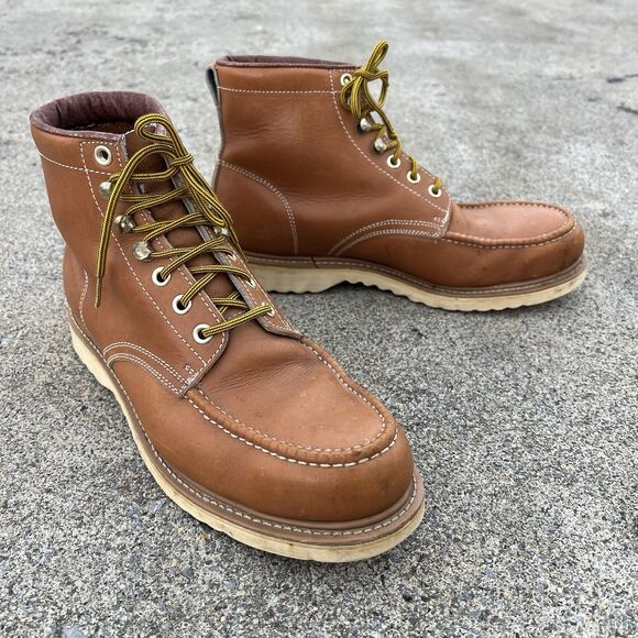 Unbranded | Shoes | Vintage Moc Toe Leather Steel Toe Work Ansi Z4 ...